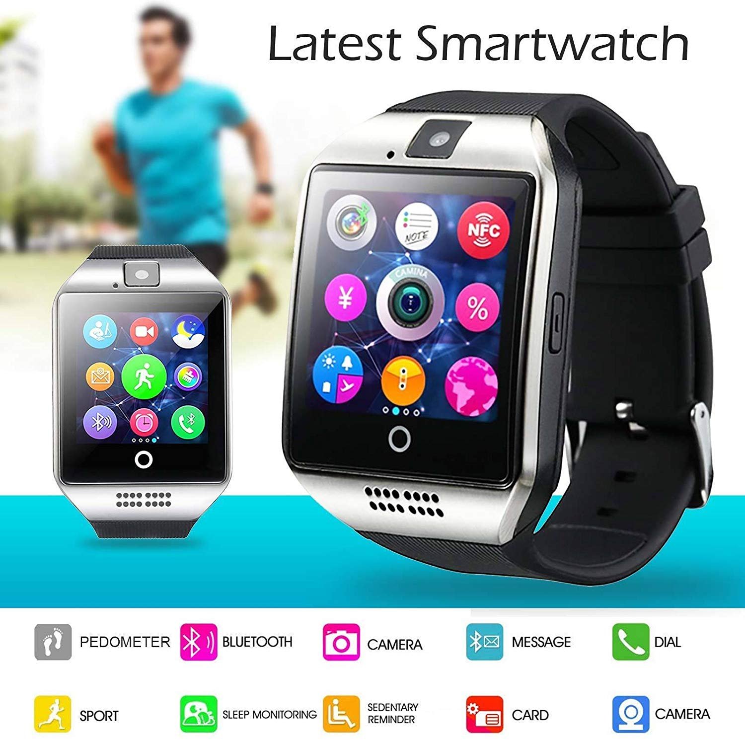 Q18 Smartwatch Heart Rate Monitor - Green-lyca.com